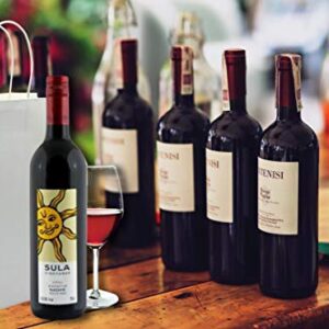 SAM WRAP Wine Bags, White Paper Bags, for Wine Spirits 5.75" x 3.25" x 13" Gift Bags, White Kraft Bags (50)