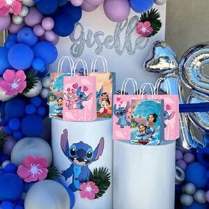 20 PCS Lilo Stitch Party Favor Bags with Handles, Lilo Stitch Paper Gift Bags Goodie Treat Bags Party Gift Bags for Boys Girls Birthday Party Supplies