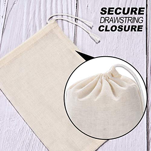 50 Pieces Muslin Bags Cotton Drawstring Bags Sachet Bag for Home Supplies (4 by 6 Inches)