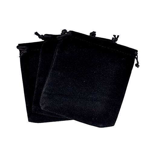 100pcs Velvet Drawstring Gift Bags Jewelry Bags Pouches (Black, 2.8" X 3.6")