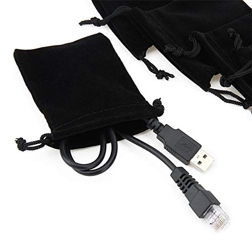 100pcs Velvet Drawstring Gift Bags Jewelry Bags Pouches (Black, 2.8" X 3.6")