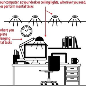 NorbFOCUS Desk Lamp LED Light Bulb. Unique Light Spectrum for Mental Performance. Supports Learning, Retention, Recall, Reading Speed. For Use as a Reading Light, Study Light, Work Light or Task Light