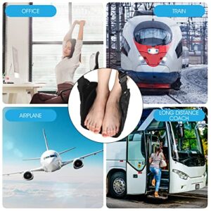 4 Pcs Portable Travel Footrest Airplane Footrests Hammock Carry On Airplane Foot Leg Rest Adjustable Height Sling Memory Foam Hammock Travel Accessories, Black