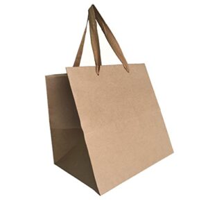 DraDraLee Brown Kraft Paper Gift Shopping Handle Bags for Package 13x13x13inch