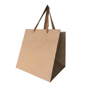 DraDraLee Brown Kraft Paper Gift Shopping Handle Bags for Package 13x13x13inch