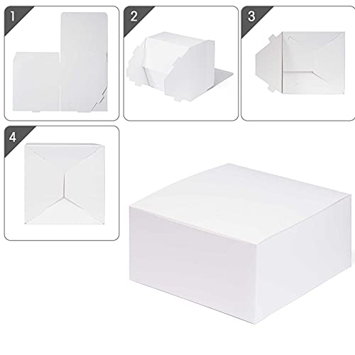 opaprain 8x8x4 inch 10 pack small white gift box with lid, easy to assemble, used for Christmas gift, bridesmaid proposal box, wedding and birthday party gift box.