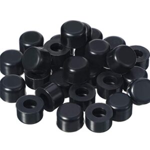 30 pieces rubber door stop bumper tips black silicone replacement door stop caps door stopper bumpers for wall and floor protection, universal size