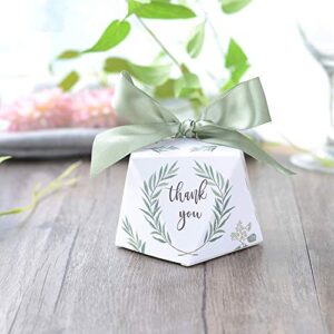 diamond shape green forest style candy boxes wedding favors bomboniere paper party chocolate gift b box 50pcs