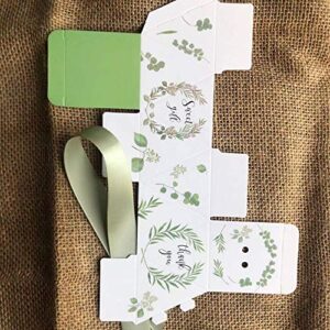 Diamond Shape Green Forest Style Candy Boxes Wedding Favors Bomboniere Paper Party Chocolate Gift B Box 50pcs