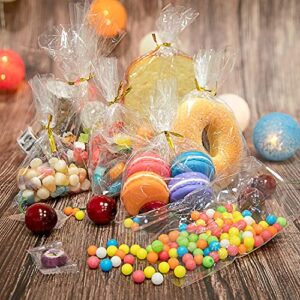 Labeol 300pcs Cellophane Bags 6X9 5X7 4X6 Cellophane Treat Bags with Ties Goodie Bags Clear Gift Bags Candy Bags Cookie Bags Party Favor Bags for Packaging Valentines