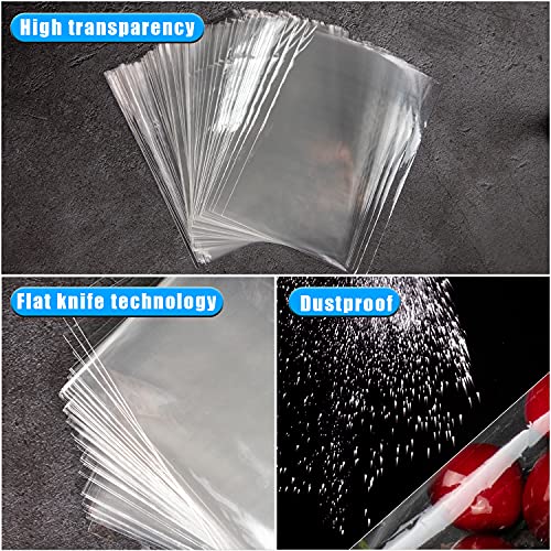 Labeol 300pcs Cellophane Bags 6X9 5X7 4X6 Cellophane Treat Bags with Ties Goodie Bags Clear Gift Bags Candy Bags Cookie Bags Party Favor Bags for Packaging Valentines