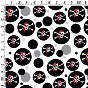 Premium Gift Wrap Wrapping Paper Roll Pattern - Pirate Skull Crossbones - Red Bandana