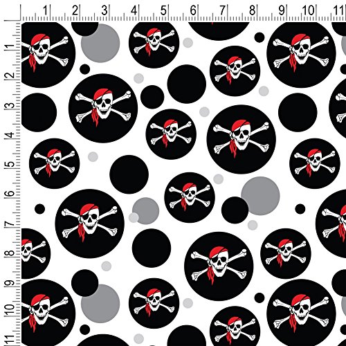 Premium Gift Wrap Wrapping Paper Roll Pattern - Pirate Skull Crossbones - Red Bandana