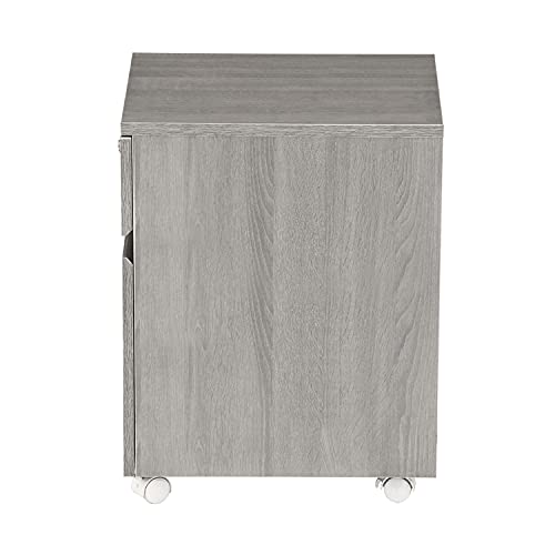 Techni Mobili Rolling Lock and Storage 2 Drawer Vertical Filing Cabinet, 15.75" L x 17.75" W x 23" H, Gray