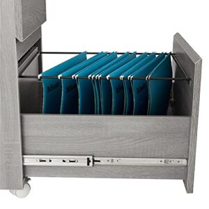 Techni Mobili Rolling Lock and Storage 2 Drawer Vertical Filing Cabinet, 15.75" L x 17.75" W x 23" H, Gray