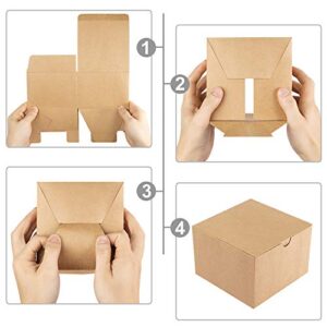 Eupako Brown Gift Boxes 8x8x4 20 Pack, Kraft Paper Gift Boxes with Lids for Bridesmaid Proposal, Wedding, Birthday, Crafting, Graduation, Holiday, Christmas