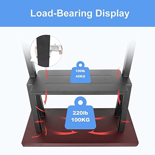 Hellsehen Mobile TV Stand,Rolling TVs Cart on Wheels Height Adjustable Heavy-Duty Floor Stand Base for 32 -70 Inch LCD LED OLED Flat Panel Screens Smartboard Movable Holds up to 100lbs with Shelf