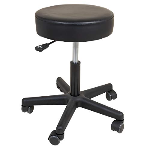 Roscoe Medical Rolling Stool - Stool with Wheels - Round Adjustable Work Stool, for Work, Office, Desk, Salon, Drafting, Spa