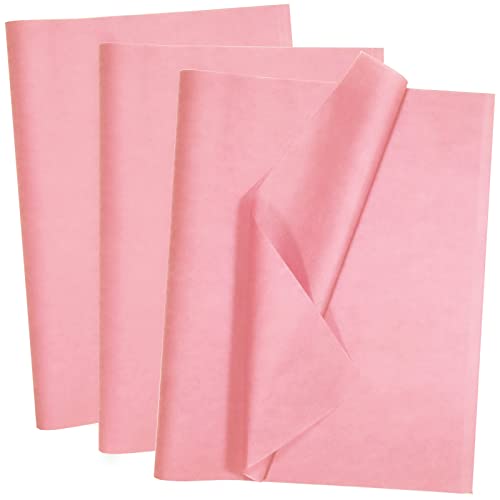 Artdly 100 Sheets Pink Tissue Paper 14 x 20 Inches Recyclable Pink Wrapping Paper Bulk for Weddings Birthday DIY Project Christmas Gift wrapping Crafts Decor