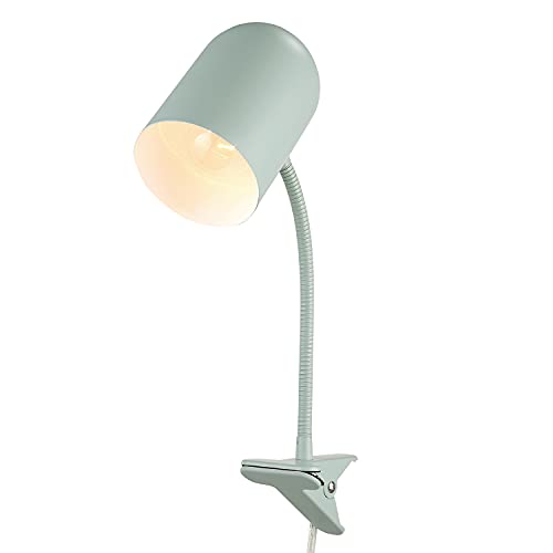 Globe Electric 52302 Carter 15" Clip-Arm Desk Lamp, Matte Teal, Adjustable Gooseneck Arm, in-Line On Off Switch