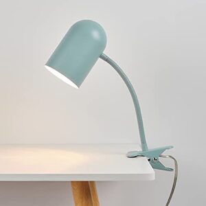 Globe Electric 52302 Carter 15" Clip-Arm Desk Lamp, Matte Teal, Adjustable Gooseneck Arm, in-Line On Off Switch