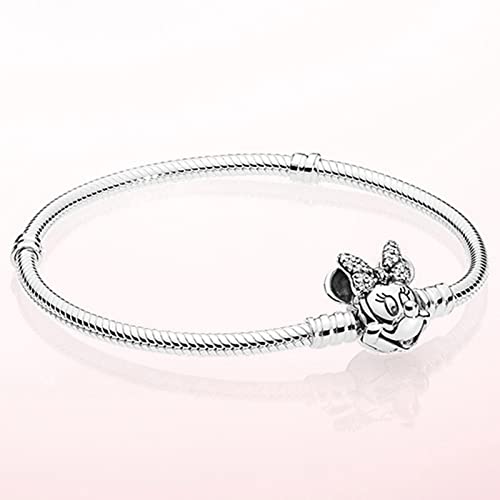 Fashion Cartoon Heart Clasp Snake Chain Silver for Women Gift for Women Or Man