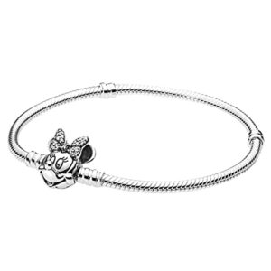 Fashion Cartoon Heart Clasp Snake Chain Silver for Women Gift for Women Or Man