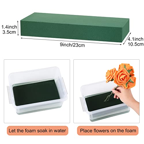 4 Sets Florist Bouquet Envelope Boxes with Floral Foam Blocks, Paper Packaging Gift Flower Box for Valentine's Day Mother's Day Wedding Birthday Party Decoration Wrapping Supplies