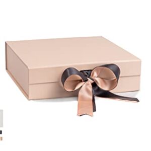 SKETCHGROUP Luxury Pale Pink Gift Box with 2 Satin Ribbons and Magnetic Closure for Luxury Packaging -for Birthdays, Bridal Gifts, Weddings, BabyShower Gifts, Baby Girl, Christmas(Pale Pink)