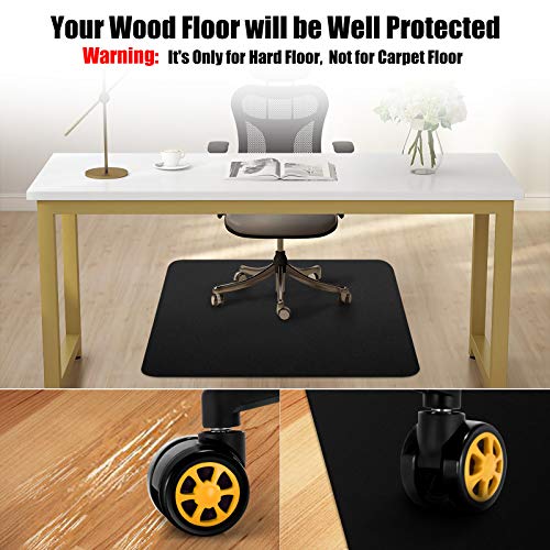 Kuyal Chair mat for Hardwood Floor 30 x 48 inches Rectangle Floor Mats Wood/Tile Protection Mat for Office & Home, Black