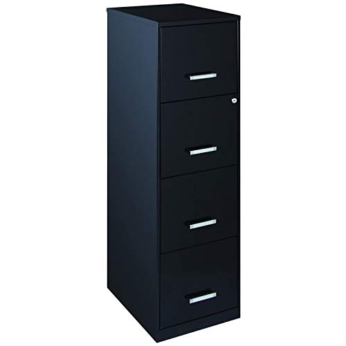 Scranton & Co 18" 4 Drawer Metal Letter File Cabinet in Black