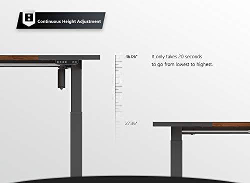 FEZIBO Height Adjustable Electric Standing Desk with Pencil Holder, 48 x 24 Inches Stand Up Desk, Sit Stand Desk with Black and Espresso Top and Black Frame