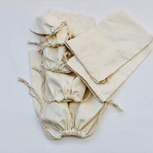 Cotton Double Drawstring Muslin Bag. 100% Organic Cotton. Pack of 100 (3 x 4 Inches)