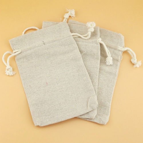 12 Pcs Double Drawstrings Cotton Bags Muslin Cloth Storage Reusable Pouches for Jewelry Tea Spices Herbs Fruits DIY Wedding Party Gift Bags Craft (8" x 10")