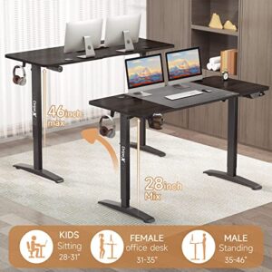 Dripex Electric Standing Desk Height Adjustable Computer Table-55 x 24 Inches Durable Large Workstation with Smart Memory for Home Office