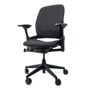 steelcase leap v2 office chair (black fabric) – remanufactured – 12-year warranty (fully adjustable, ergonomic, furniture for the workplace and home office)