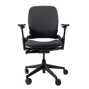 Steelcase Leap V2 Office Chair (Black Fabric) - Remanufactured - 12-Year Warranty (Fully Adjustable, Ergonomic, Furniture for The Workplace and Home Office)