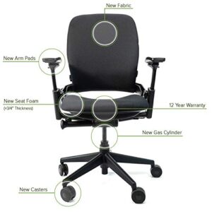 Steelcase Leap V2 Office Chair (Black Fabric) - Remanufactured - 12-Year Warranty (Fully Adjustable, Ergonomic, Furniture for The Workplace and Home Office)