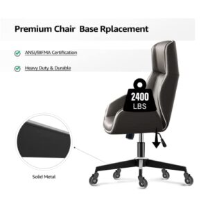 Sytopia Office Chair Base, 28'' Desk Chair Base Replacement with Reinforced Metal Legs (2300Lbs), Chair Bottom Part for Most Chairs, Universal Gas Cylinder and Caster Sockets, Matte Black