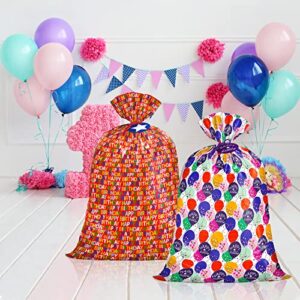 WRAPAHOLIC 56" Large Birthday Plastic Gift Bag - Colorful Balloon with Confetti Design for Baby Shower, Kids Birthdays, Parties, Celebrating, or Any Occasion - 56" H x 36" W