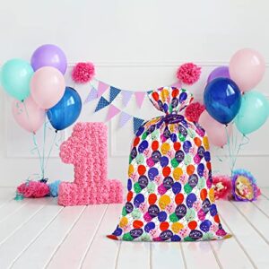 WRAPAHOLIC 56" Large Birthday Plastic Gift Bag - Colorful Balloon with Confetti Design for Baby Shower, Kids Birthdays, Parties, Celebrating, or Any Occasion - 56" H x 36" W