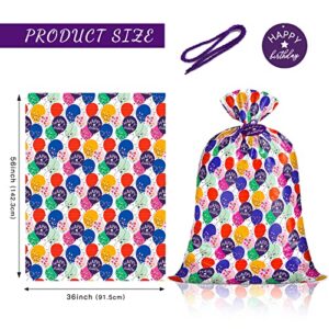 WRAPAHOLIC 56" Large Birthday Plastic Gift Bag - Colorful Balloon with Confetti Design for Baby Shower, Kids Birthdays, Parties, Celebrating, or Any Occasion - 56" H x 36" W