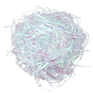 milisten 20 grams iridescent paper shred filler sparkly shredded crinkle paper for gift wrapping and basket filling 3mm