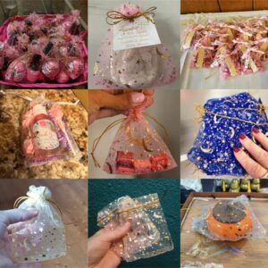 100 Mixed Organza Jewelry Gift Pouch Candy Pouch Multi Drawstring Wedding Favor Bags OZ8H (3.5x4.7 inch, moon star)