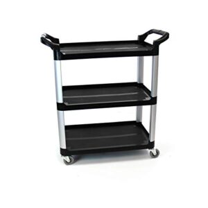 Utility Service Cart - 3 Shelf - 450 Lbs Capacity W 33" x H 38" x D 17" Black