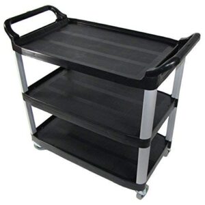 Utility Service Cart - 3 Shelf - 450 Lbs Capacity W 33" x H 38" x D 17" Black