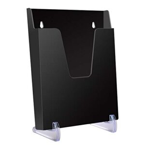 acrimet pocket file holder vertical design brochure display (for wall mount or countertop use) (removable supports included) (letter size) (black color)