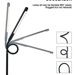 LiFMIRA LED Desk Lamp with Clamp 30min Timer 30 Lighting Modes Eye Caring 108 LEDs Architect Task Lamp Long Flexible Gooseneck Clamp Lamps for Home Office Dorm with 12W Adapter & 87.8in Cord