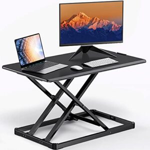 ErGear Standing Desk Converter Height Adjustable Stand Up Desktop Riser, 28" Ergonomic Gas Spring Sit to Stand Workstation for Laptop and Monitor Home Office (EGSSD4)