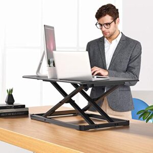 ErGear Standing Desk Converter Height Adjustable Stand Up Desktop Riser, 28" Ergonomic Gas Spring Sit to Stand Workstation for Laptop and Monitor Home Office (EGSSD4)